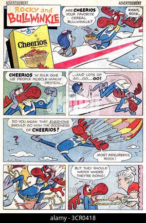1965 Rocky and Bullwinkle Cheerios comic ad Stock Photo - Alamy