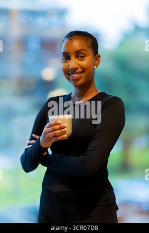 Soft Focused on Black Coffee Cup with Biscuits on White Plate Stock ...