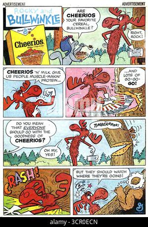1965 Rocky and Bullwinkle Cheerios comic ad Stock Photo - Alamy