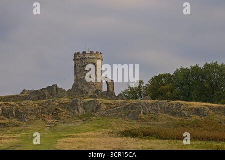 An old ruined tower on a cloudy day Stock Photo - Alamy
