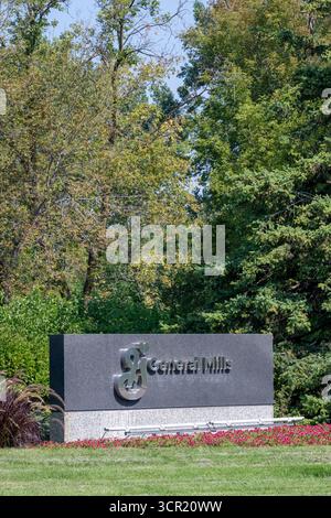 General Mills logo sign at the headquarters in Minneapolis, Minnesota ...