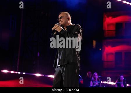 Naples, Italy. 28th Sep, 2025. Gigi D'alessio, famous Italian singer ...