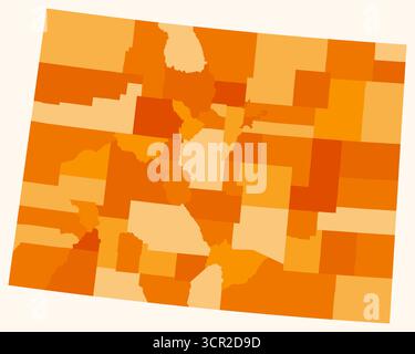 Map of Colorado with counties. Just a simple state border map with ...