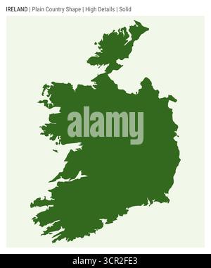 Ireland plain country map. High Details. Outline style. Shape of ...