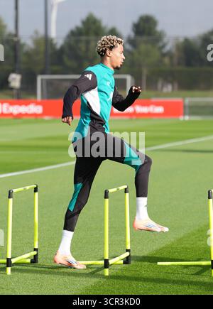 Liverpool's Hugo Ekitike during a training session at the AXA Training ...