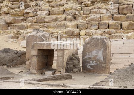 Graffiti on stelae in the chapel on east side of the Bent Pyramid ...