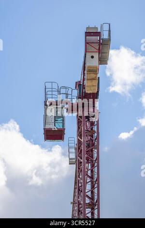 Potain crane, close view of the cab and swivel point Stock Photo - Alamy