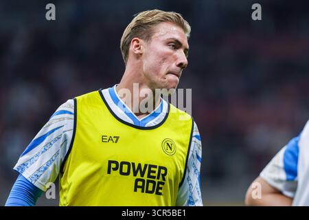 Rasmus Hojlund of SSC Napoli looks on during the serie Serie A Enilive ...