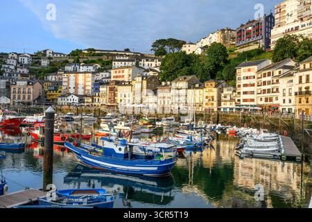 view of the fishing port of Luarca in Asturias, Spain on August 10 ...