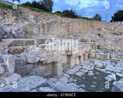 visiting a very interesting historical part of Cyprus with pillars ...
