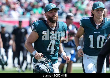 Philadelphia Eagles kicker Jake Elliott (4) runs off the field during ...