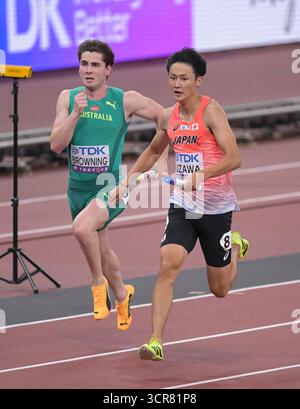 Rohan Browning of Australia and Towa Uzawa of Japan competing in the ...