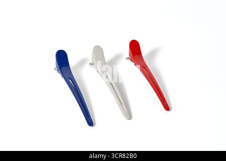 Professional hairdresser's accessories. Hair coloring brush on white ...