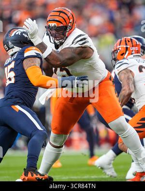 Denver Broncos linebacker Nik Bonitto (15) rushes during an NFL ...