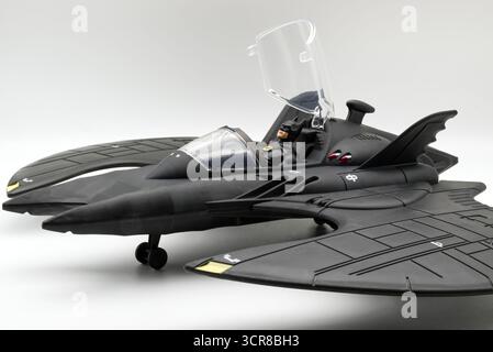 Batman 1989 movie Batwing by Spinmaster on white background Stock Photo ...