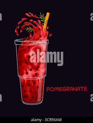 cartoon red fruit smoothie cold cream Stock Vector Image & Art - Alamy