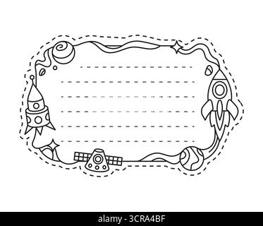 Space Satellite Coloring Page for Kids Stock Vector Image & Art - Alamy