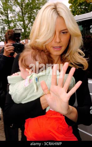 Heidi Klum with her baby Leni after promoting Katjes sweets in Emmerich ...