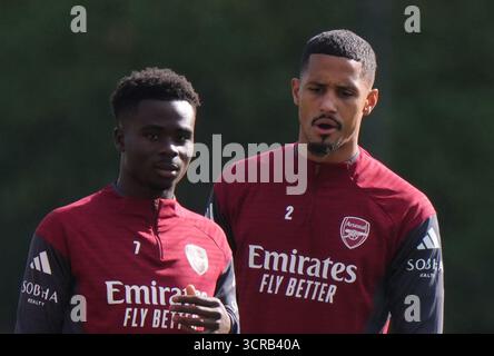 Arsenal's Bukayo Saka during a training session at Sobha Realty ...