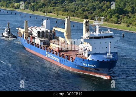 General Cargo Ship BBC RUBY passing the Kiel Canal Stock Photo - Alamy