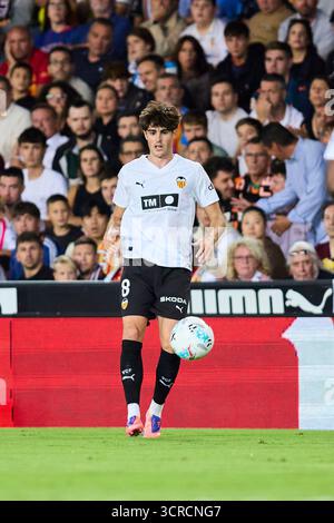 Javi Guerra of Valencia CF during the Spanish championship LaLiga ...