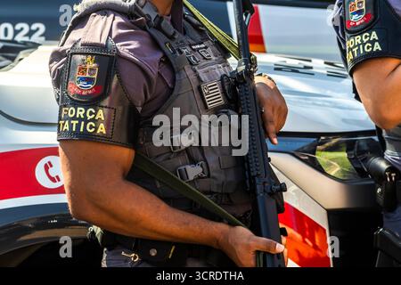 Marilia, SP, Brazil, August 22, 2025. Brazilian Military Police Forca ...