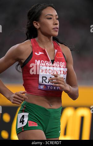 Assia Raziki of Marocco competing in the women’s 800m semi-final at the ...