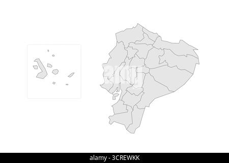 Vector blank map of Ecuador with provinces and administrative divisions ...
