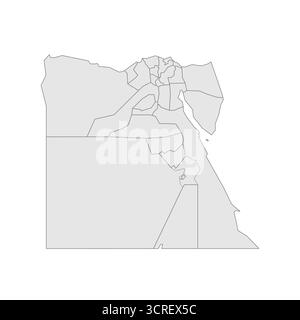 Vector blank map of Egypt with governorates or provinces and ...