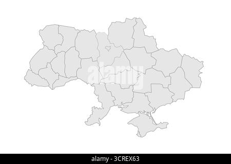 Ukraine regions (oblasts) with administrative divisions (raions) vector ...