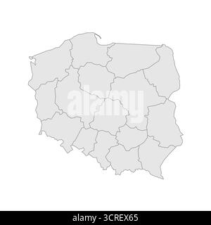 Poland political map of administrative divisions - voivodeships ...