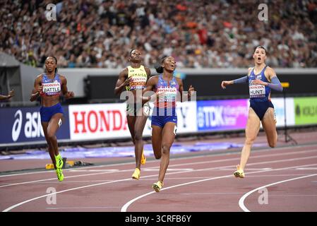Amy Hunt of Great Britain & NI competing in the women’s 100m heat 5 at ...