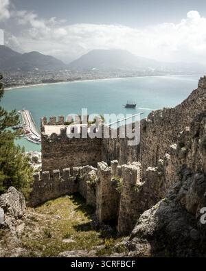 Sea port and mountains in Alanya, Turkey Stock Photo - Alamy