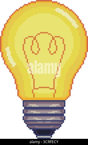 lamp smart light bulb game pixel art vector illustration Stock Vector ...
