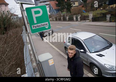 green environmental zone or green parking zone sign in the city green ...