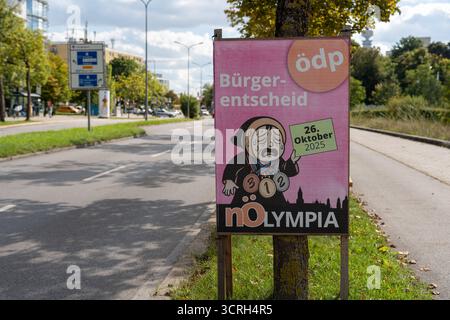 26 October 2025, Bavaria, Munich: Opponents of Munich's Olympic bid ...
