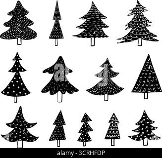 Illustration of Artistic Christmas Doodle Icon. Jar with Christmas Tree ...