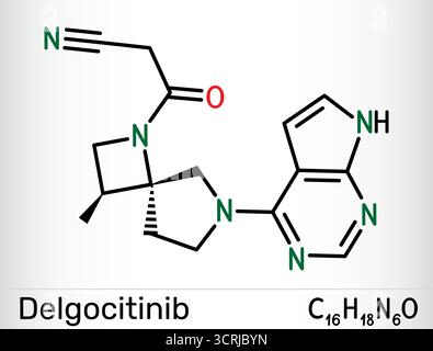 Delgocitinib molecule. Topical pan-JAK inhibitor for atopic dermatitis ...