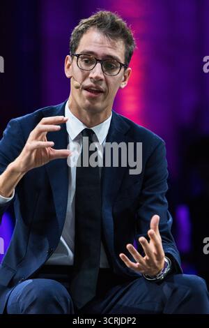 Arthur Mensch, CEO and co-founder of Mistral AI, speaks at the ...