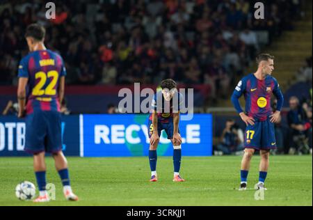 Barcelona, Spain. 1st Oct, 2025. Pedri in action during the Uefa ...