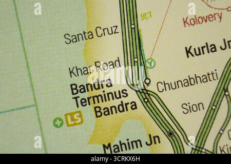 Bandra - India Railways junction schematic transport map train station ...