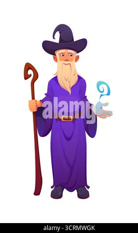 Old Wizard with Scary Hat Cartoon Collection illustration Stock Vector ...