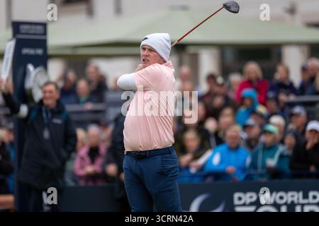 Robert MacIntyre on the 2nd tee during day three of the Aberdeen ...