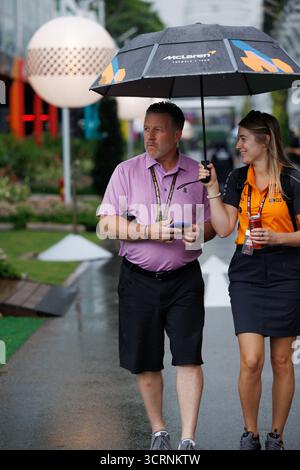 Singapore. 02nd Oct, 2025. The McLaren Formula 1 Team MCL39 front wing ...