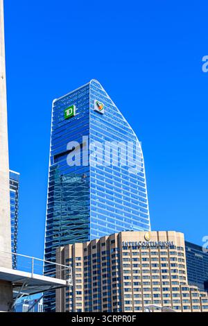Modern architecture of the TD Terrace skyscraper, upper section Stock ...