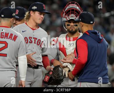 Boston Red Sox pitcher Connelly Early delivers in the first inning of a ...