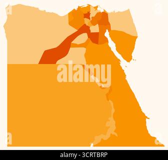 Map of Egypt with regions. Just a simple country border map with region ...
