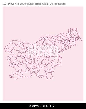 3d Slovenia white map with regions isolated on white background Stock ...