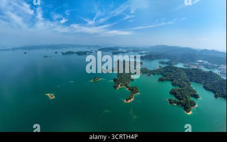 Aerial photography of Wanlv Lake Scenic Area in Dongyuan Xinfengjiang ...