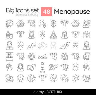 Menopause icons set simple vector. Female fertility. Age cycle Stock ...